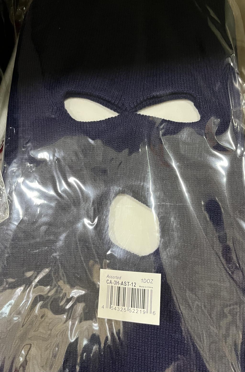 45765 3 Hole Ski Mask Assorted Colors